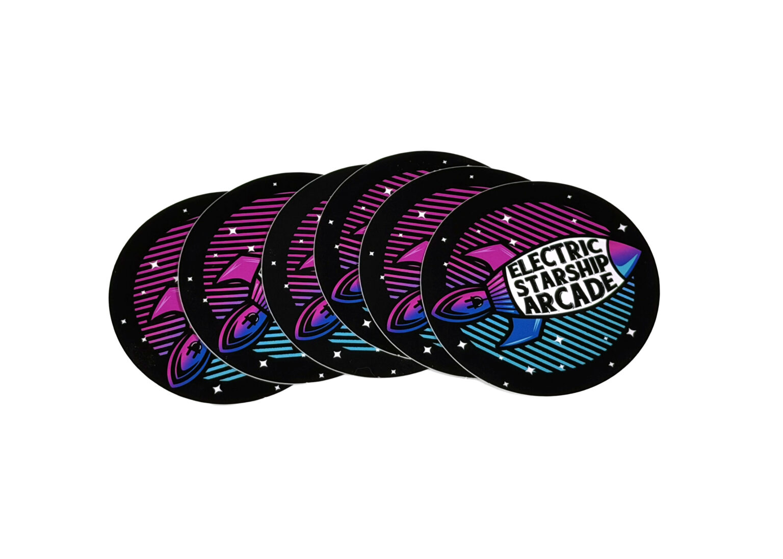 Electric Starship Arcade Logo Sticker - Time Rift Arcade